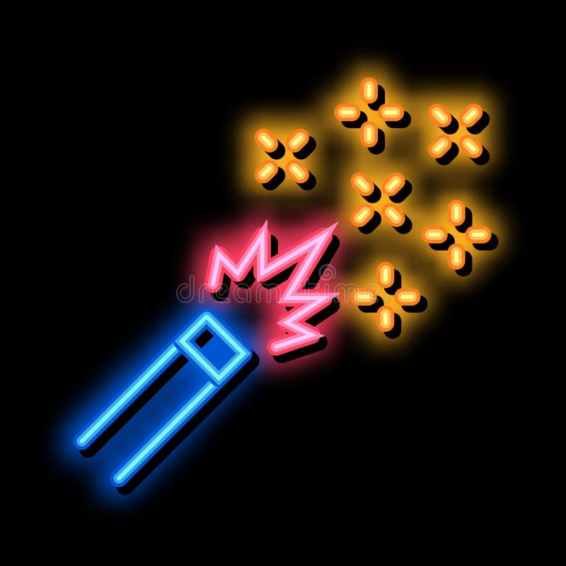 Firework Burning Neon Glow Icon Illustration Stock Vector ...