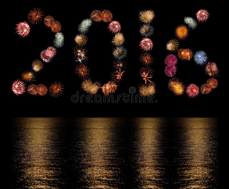 Firework Bursts Arranged As the Number 2016 Stock Photo - Image of ...