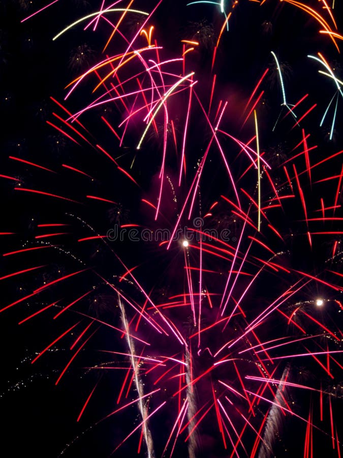 Firework Bursts Close Up, Colorful Explosion in Night Sky Stock Image ...