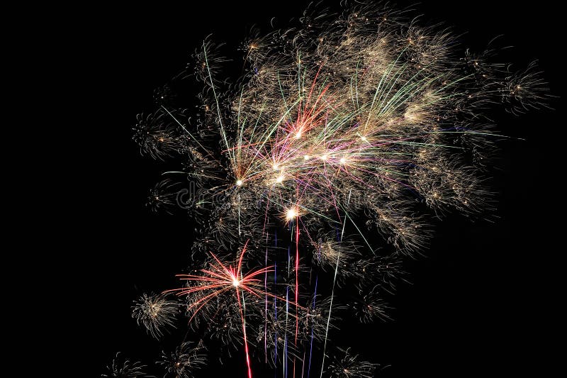 Firework-bursts with Crackling Stock Image - Image of midnight, font ...