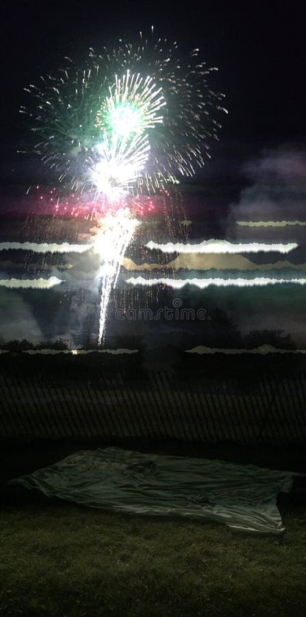 Firework Collage stock photo. Image of grass, fireworks - 102633114