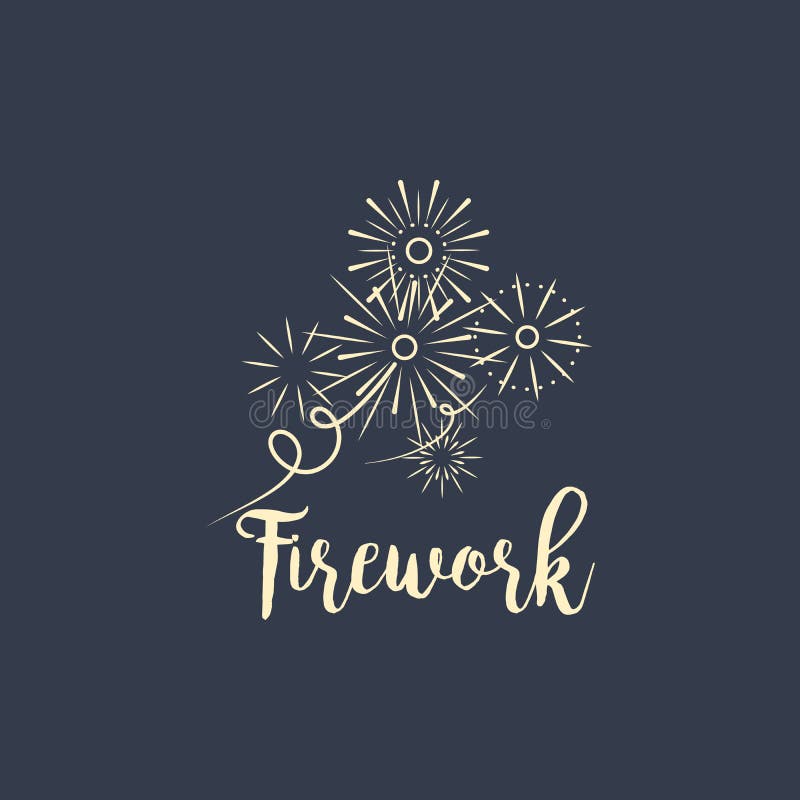 Firework Company Logo Design on Dark Stock Vector - Illustration of ...