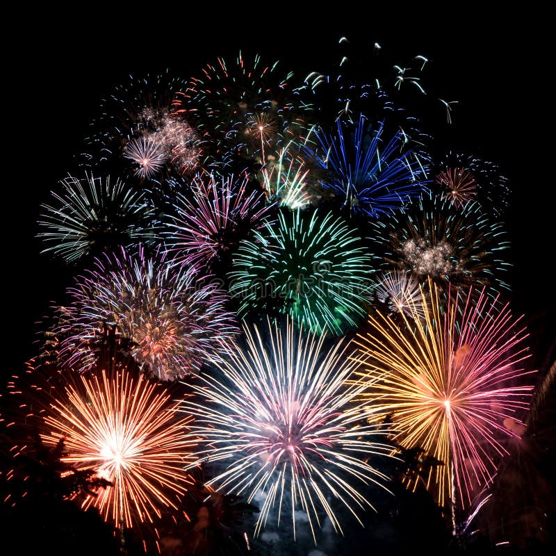 Happy Birthday Fireworks stock image. Image of brilliant - 48525883