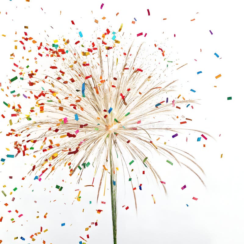 Firework with Confetti stock illustration. Illustration of party ...