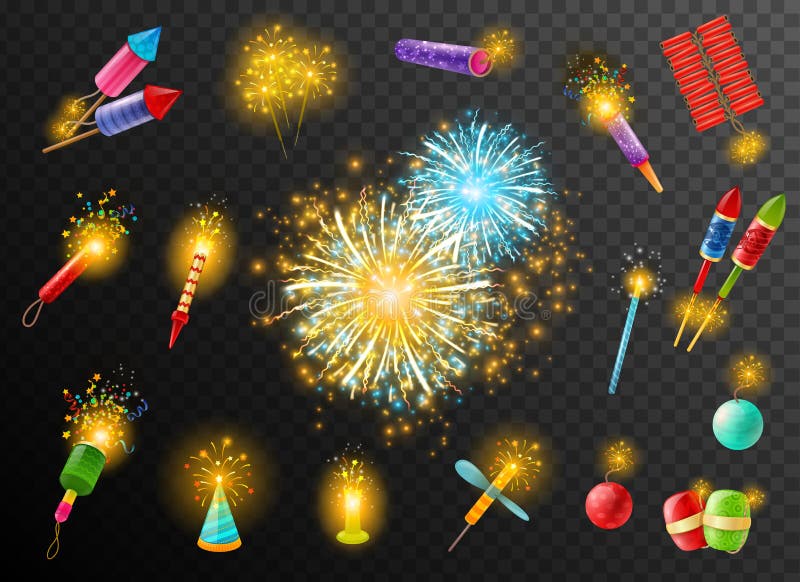 Pyrotechnic set stock vector. Illustration of festival - 21415831