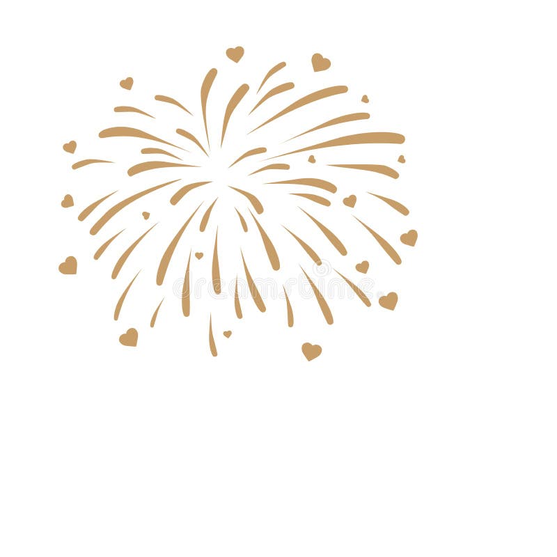 Firework Design with Hearts on White Background Stock Vector ...