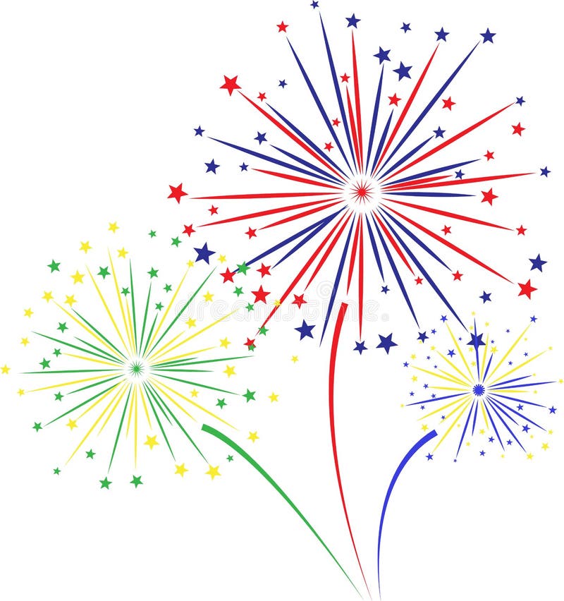 Firework Design on White Background Stock Vector - Illustration of ...