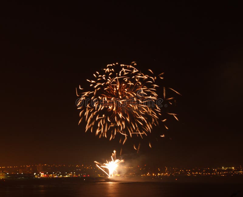 Firework Display at a Coastal Location Editorial Photography - Image of ...