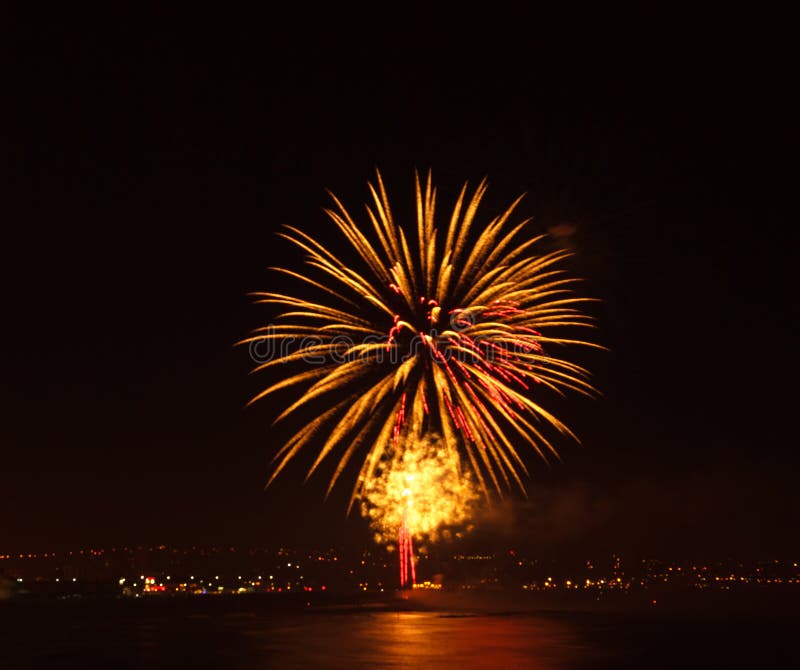 Firework Display at a Coastal Location Editorial Stock Photo - Image of ...