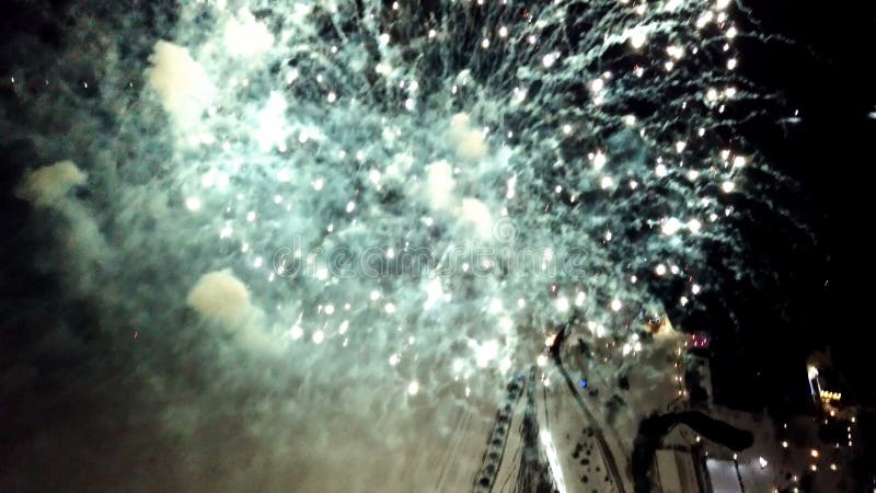 Firework Display. Colorful Firework Lights Streaks in the Night Sky ...