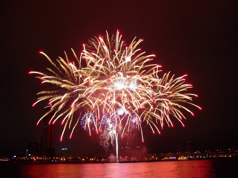 Firework Display stock image. Image of chestnut, flame - 82408829