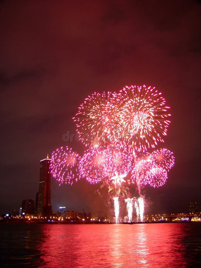 Firework Display stock image. Image of chestnut, skyscraper - 82413563