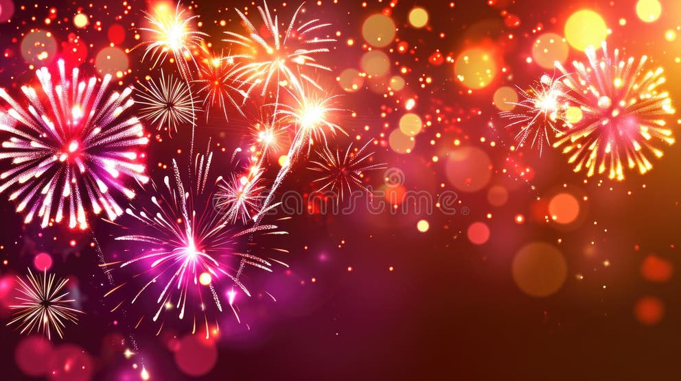 A Firework Display with Many Fireworks in the Sky Stock Photo - Image ...