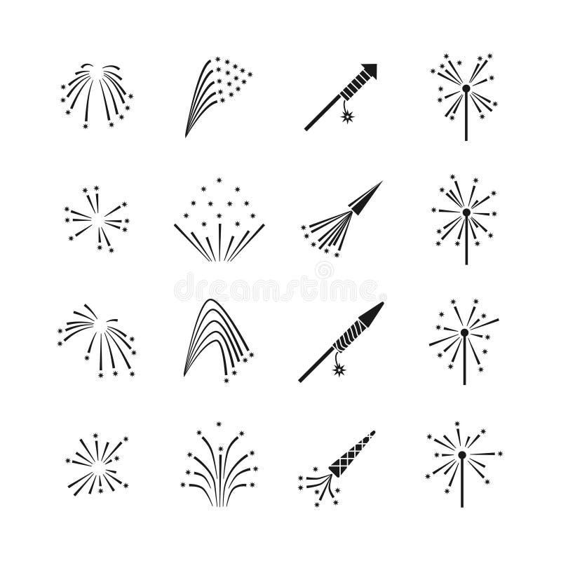 Firework Explosion Effects Vector Set Stock Vector - Illustration of ...