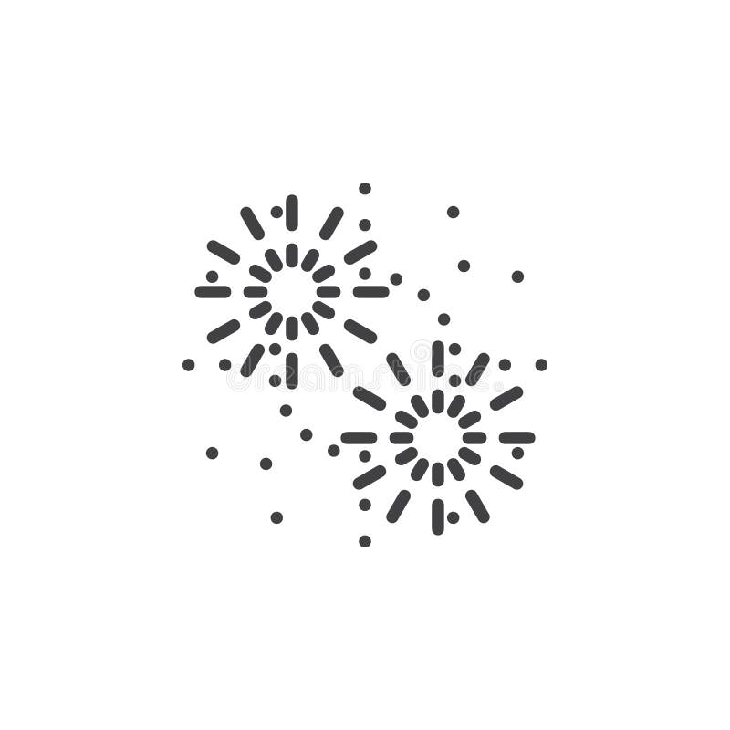 Firework Explosion Line Icon Stock Vector - Illustration of festival ...