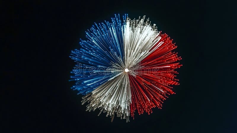 Firework Explosion in Red, White, and Blue Illuminates the Night Sky ...