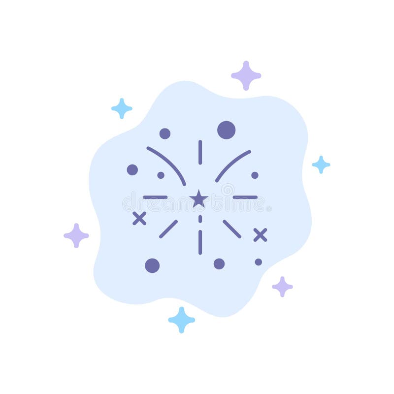 Firework, Fire, American, Usa Blue Icon on Abstract Cloud Background ...