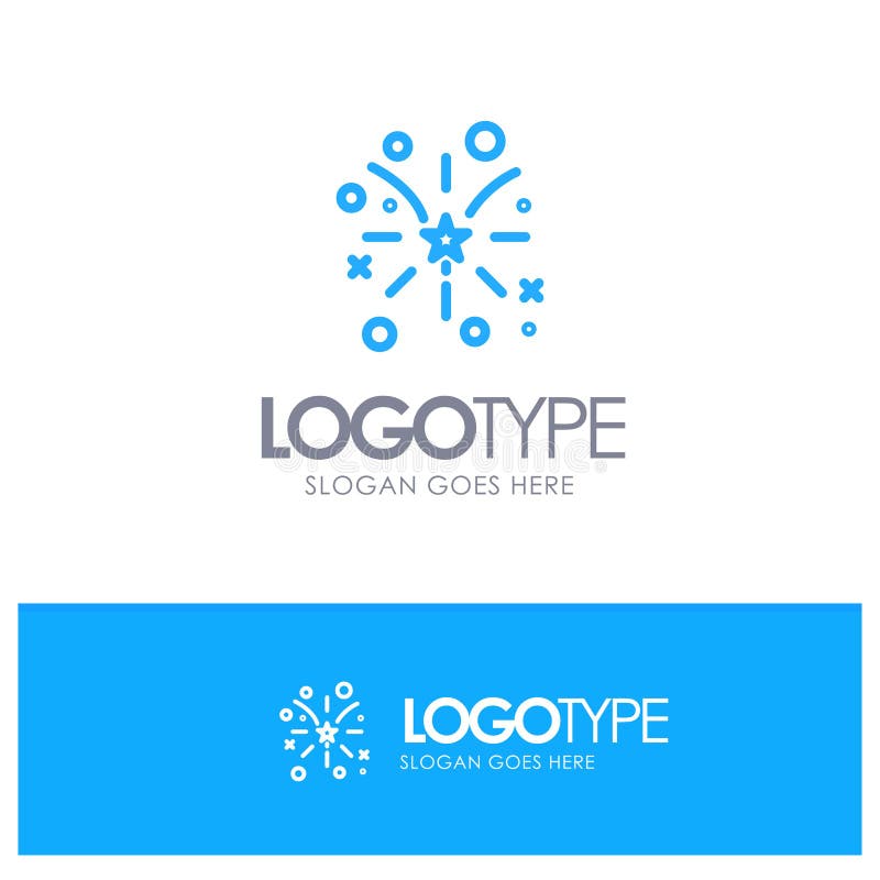 Firework, Fire, American, Usa Blue Outline Logo Place for Tagline Stock ...