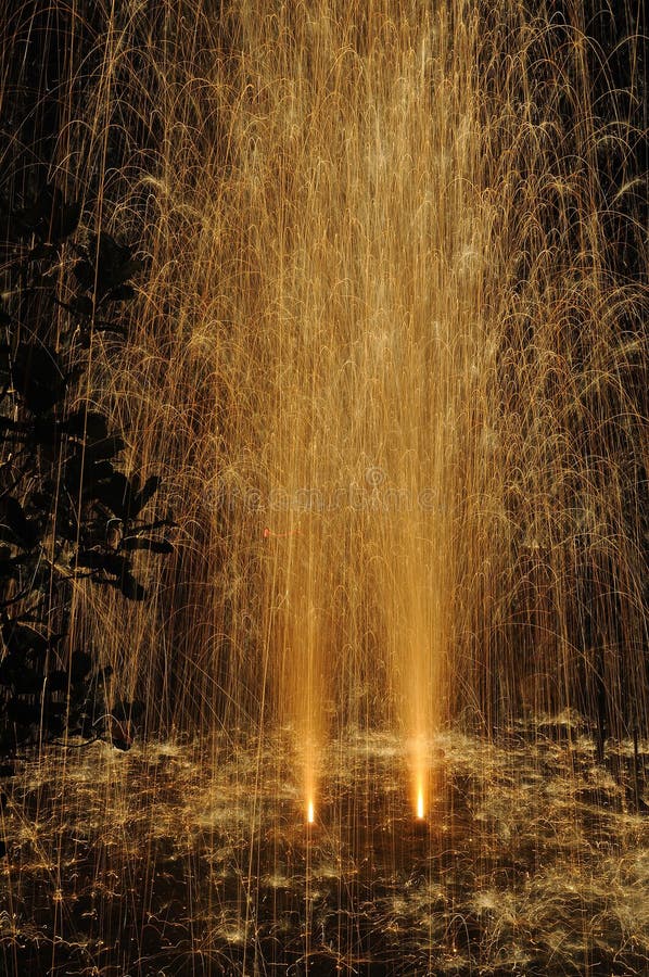 Waterfall Fireworks stock photo. Image of hogmanay, white - 10167596