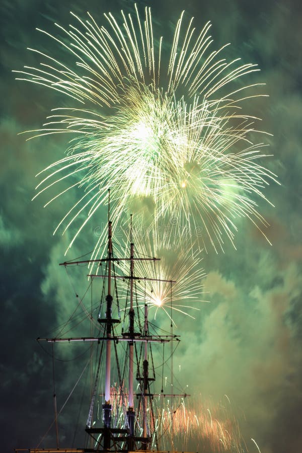 Firework in Honor of the Navy. Stock Photo - Image of celebrations ...