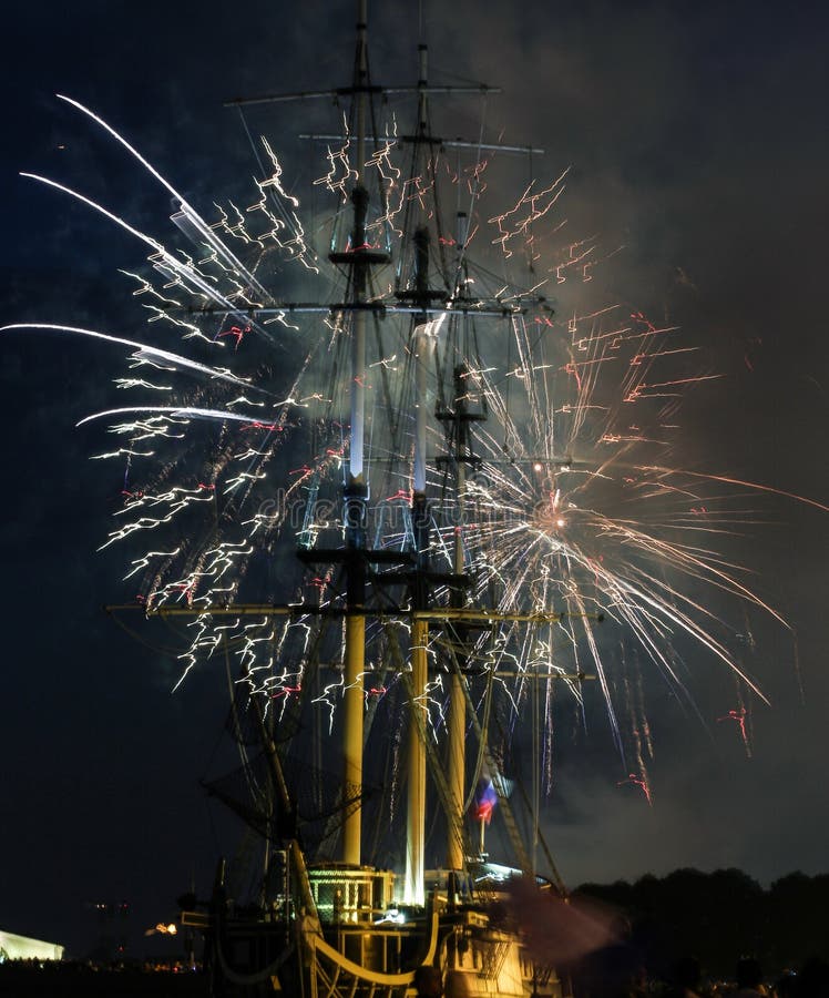 Firework in Honor of the Navy. Stock Photo - Image of celebrations ...