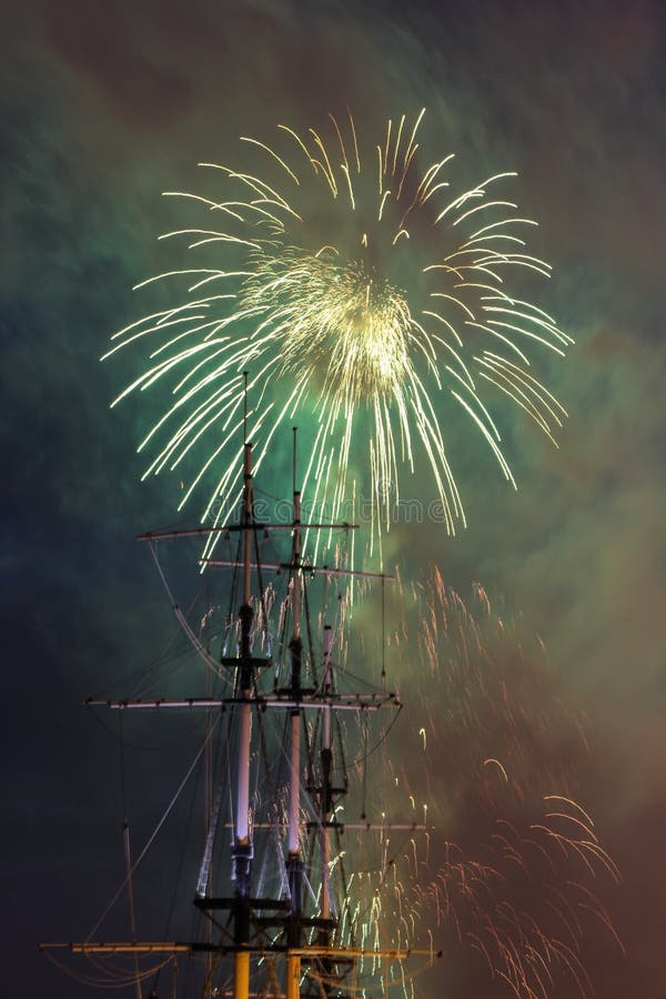 Firework in Honor of the Navy. Stock Photo - Image of traditional ...
