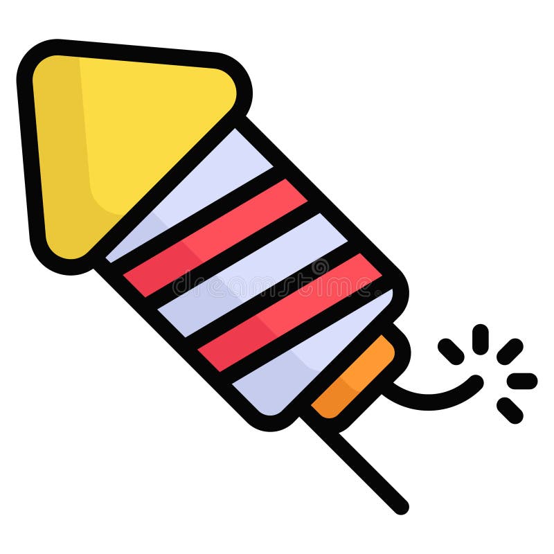 Firework Icon, Christmas and Celebrations. Color Outline Symbol ...