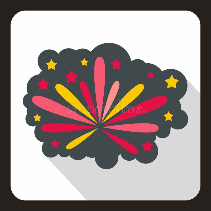 Firework Icon in Flat Style Stock Vector - Illustration of firecracker ...