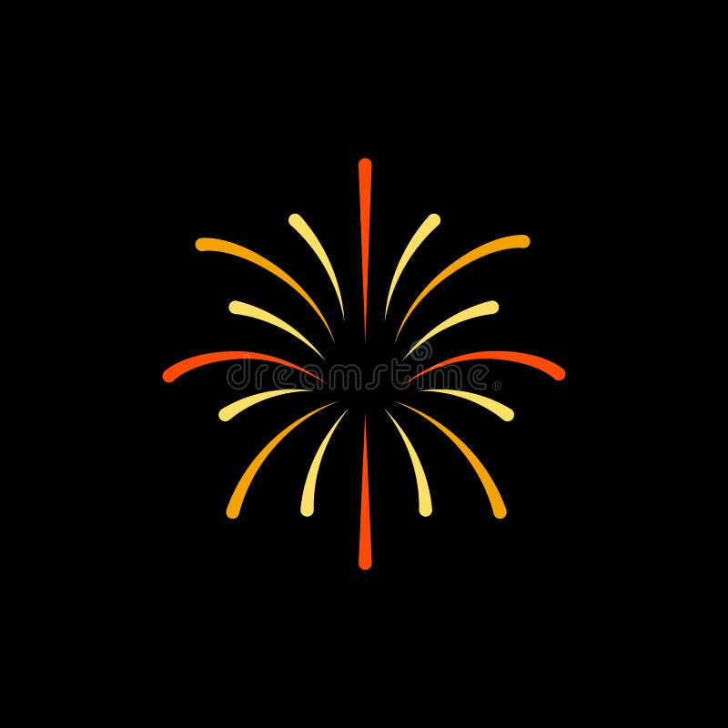 Firework Icon or Logo Element on Dark Bacground Stock Vector ...