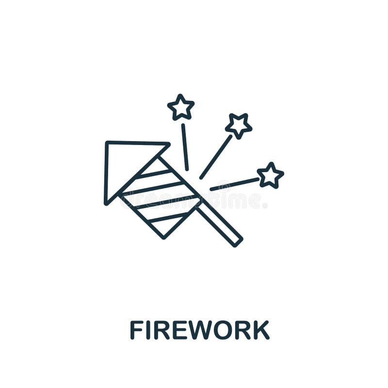 Firework Icon from Party Collection. Simple Line Element Firework ...