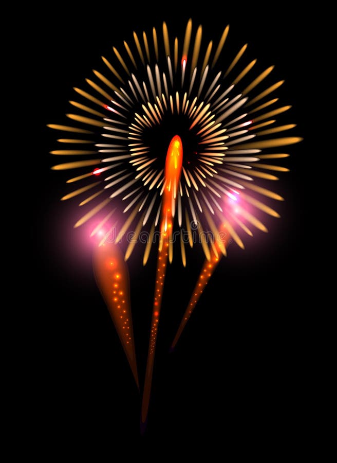 Firework Light Effect. Realistic Party Celebration Show Stock Vector ...