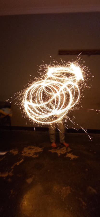 Firework Light Trail Night Schene Stock Image - Image of recreation ...