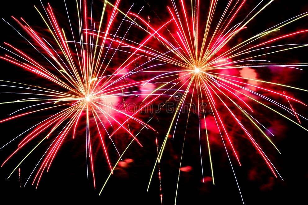 Firework Lights in the Dark Sky Stock Photo - Image of celebrate ...