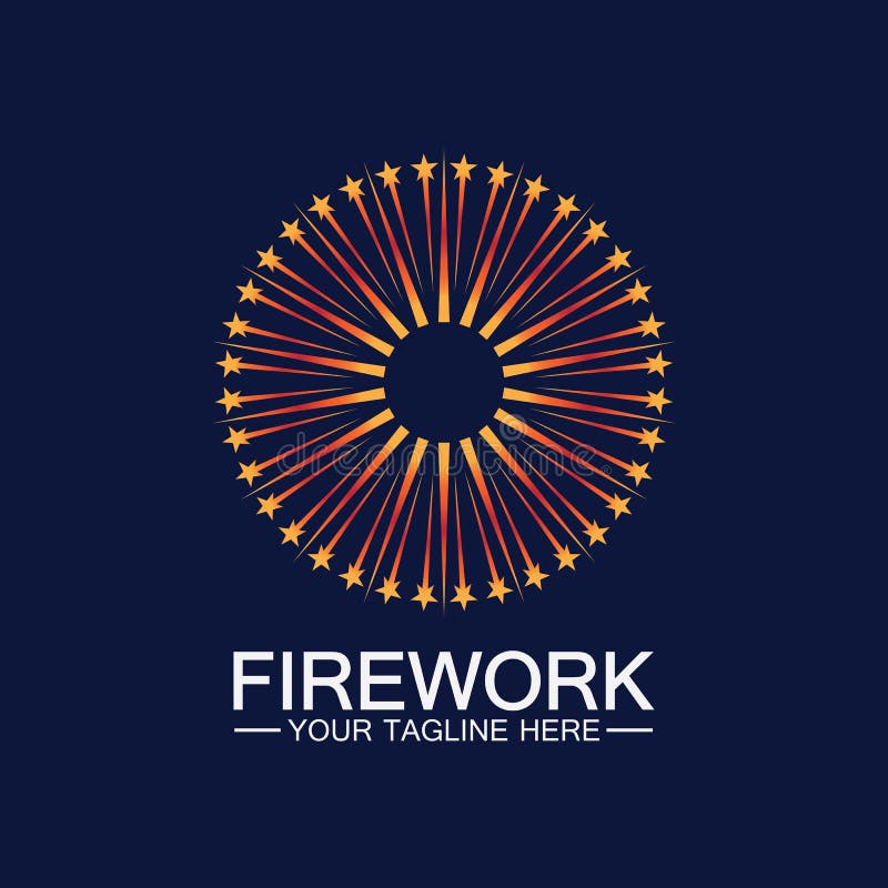 Firework Logo Design Vector Template Stock Vector - Illustration of ...