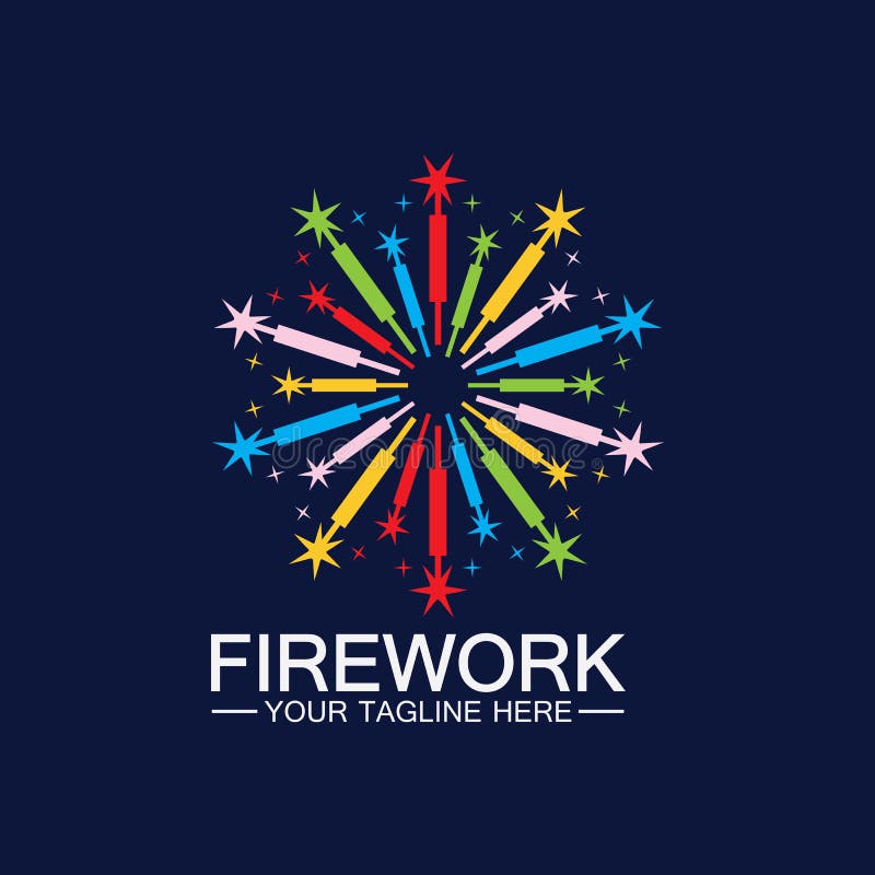 Firework Logo Design Vector Template Stock Vector - Illustration of ...