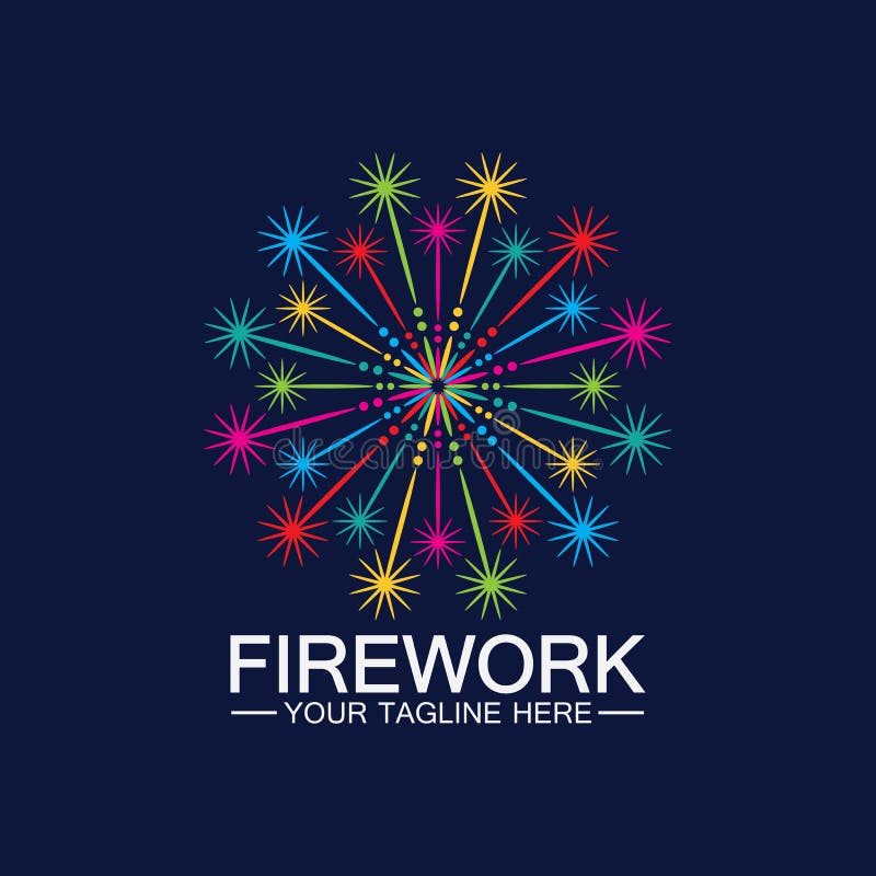 Firework Logo Design Vector Template Stock Vector - Illustration of ...