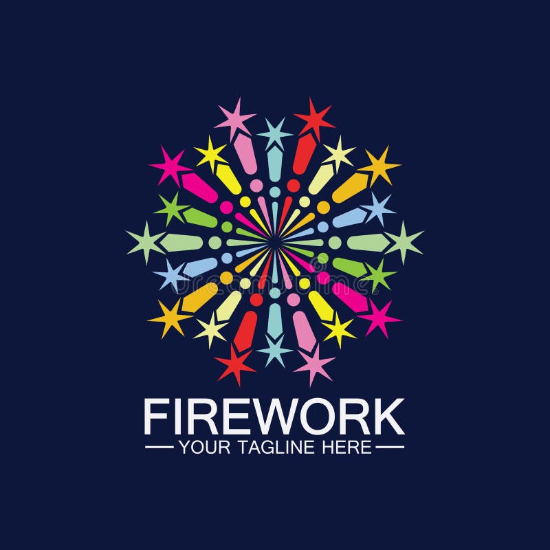 Firework Logo Design Vector Template Stock Vector - Illustration of ...