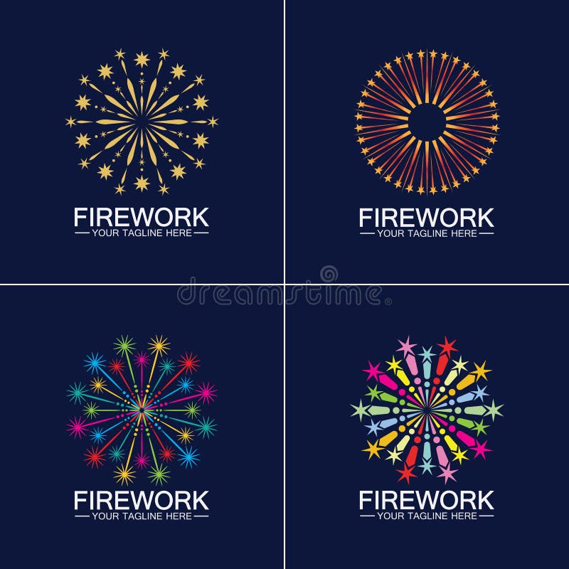 Firework Logo Design Vector Template Stock Illustration - Illustration ...