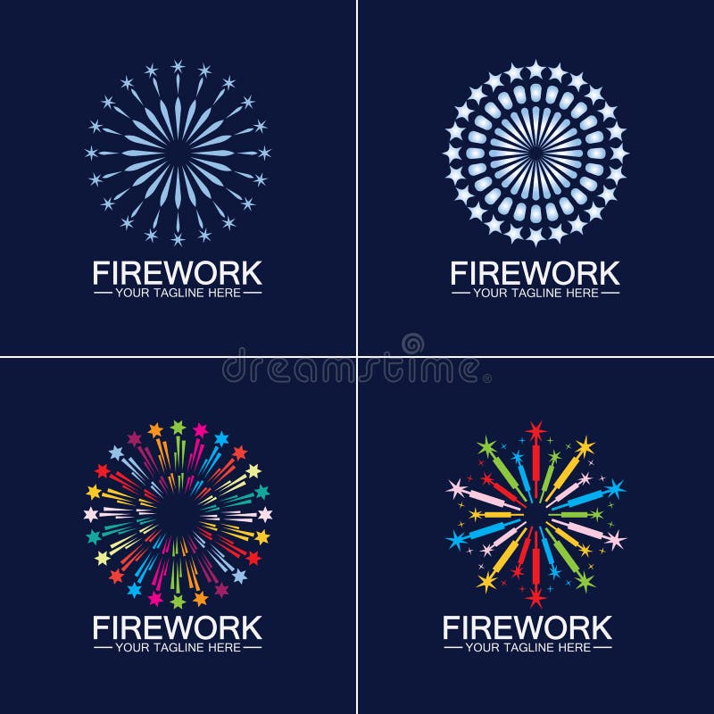 Firework Logo Design Vector Template Stock Vector - Illustration of ...
