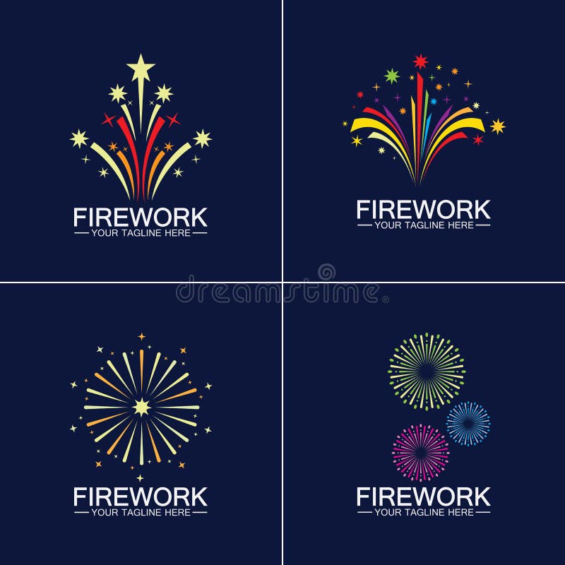 Firework Logo Design Vector Template Stock Vector - Illustration of ...