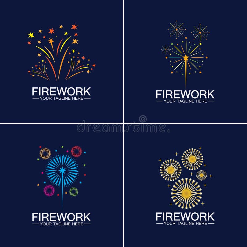 Firework Logo Design Vector Template Stock Illustration - Illustration ...