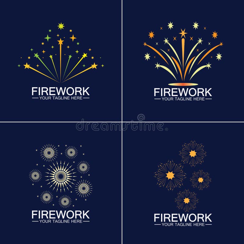 Firework Logo Design Vector Template Stock Illustration - Illustration ...