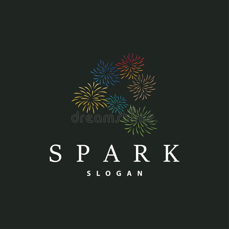Firework Logo, Modern Abstract Design Simple Colorful Spark, Vector ...
