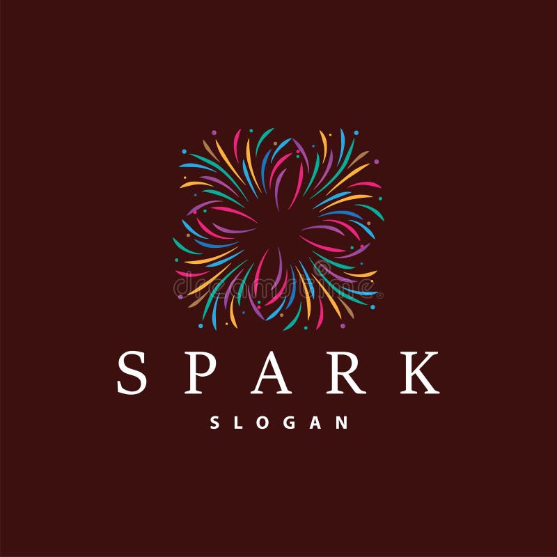 Firework Logo, Modern Abstract Design Simple Colorful Spark, Vector ...