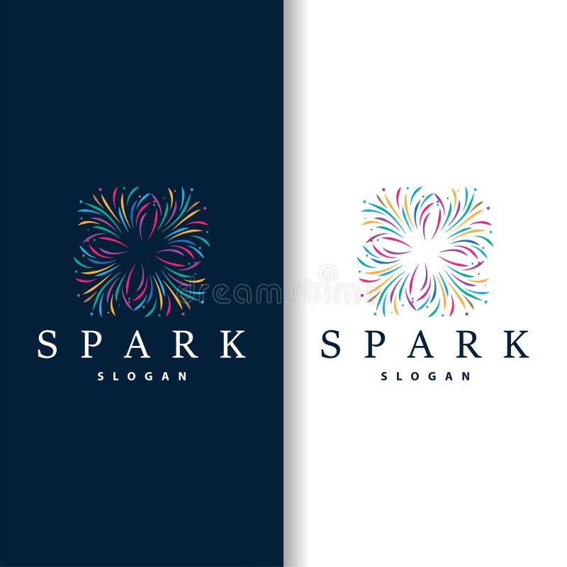 Firework Logo, Modern Abstract Design Simple Colorful Spark, Vector ...