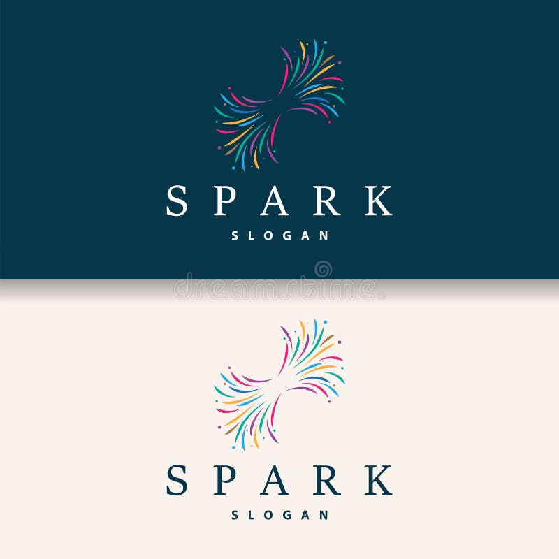 Firework Logo, Modern Abstract Design Simple Colorful Spark, Vector ...