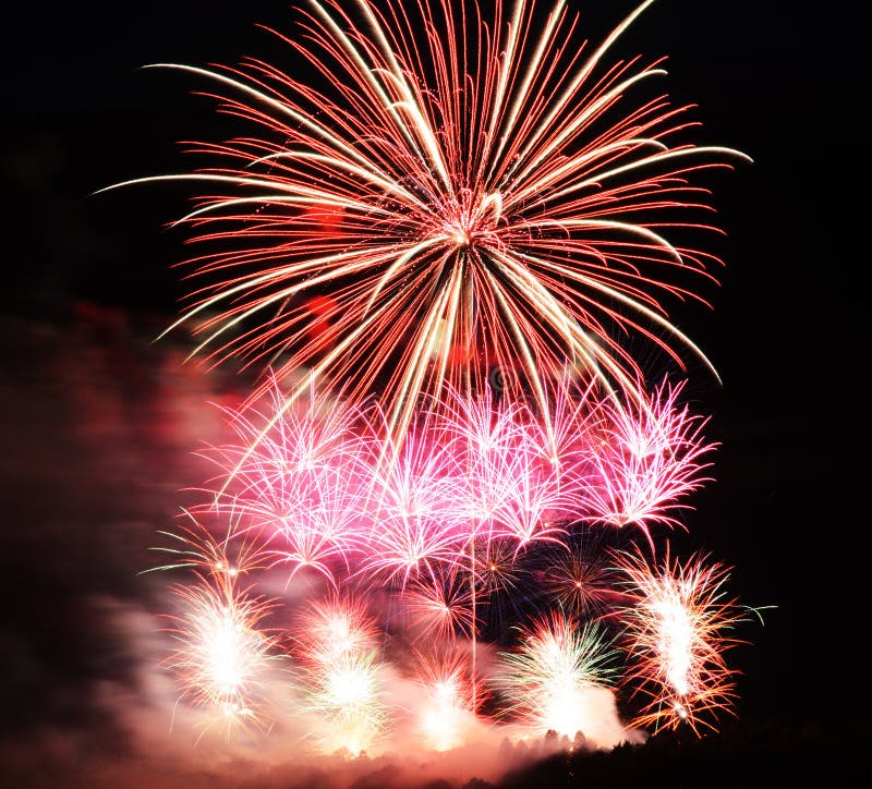 Firework at the night stock photo. Image of light, show - 43287182
