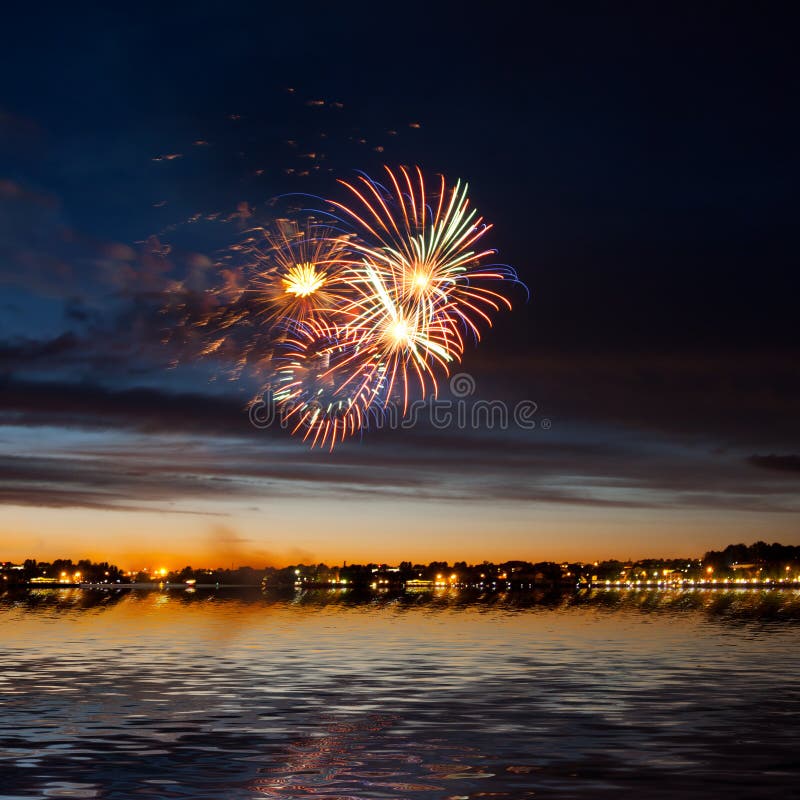 Firework in a night sky stock photo. Image of beautiful - 27920816