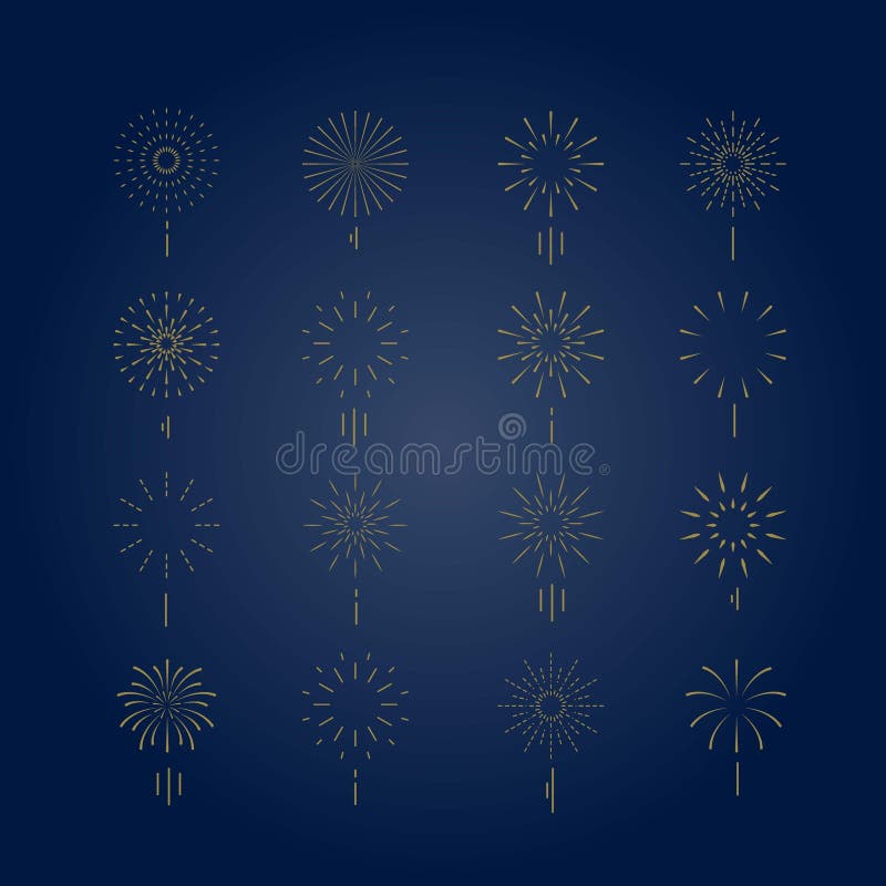 Firework Object in Night.Editable Vector Illustration for Graphic ...
