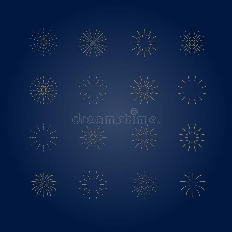 Firework Object in Night.Editable Vector Illustration for Graphic ...
